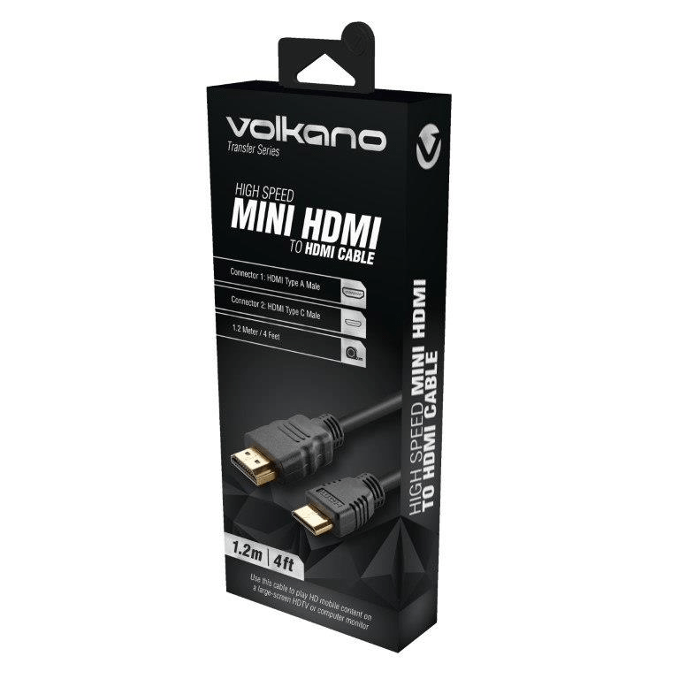 Volkano Transfer Series 1.2m Mini HDMI to HDMI Cable Black VK-20040-BK – FirstShop