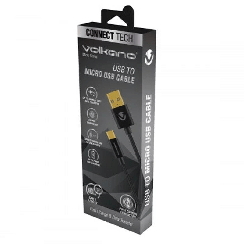 Volkano Micro Series USB to Micro USB M/M Cable 0.75m VK-20201-BK – FirstShop