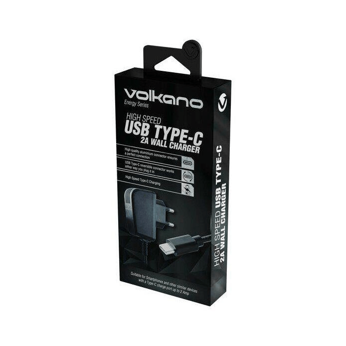 Volkano Energy Series USB Type-C 2A Wall Charger VK-8015-BK