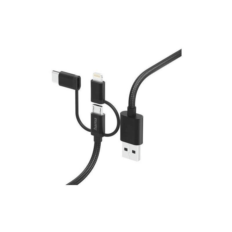Hama 3-in-1 to Type-A Multi-Charge Cable 1.5m 00201536 – FirstShop