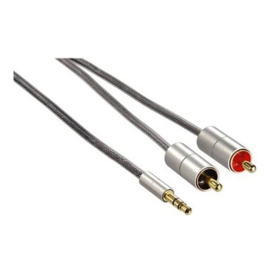 Hama 3.5mm Aux to RCA Cable 1m Grey 106331 – FirstShop