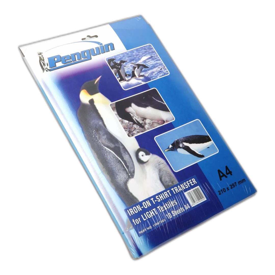 Penguin Inkjet A4 Iron Transfer Paper for Textiles 10 Sheets 17407585 ...