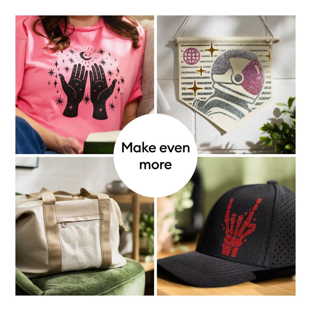 Cricut Value Glitter Iron-On Vinyl 25.4cmx2.4m 1-sheet Black 2012077 ...