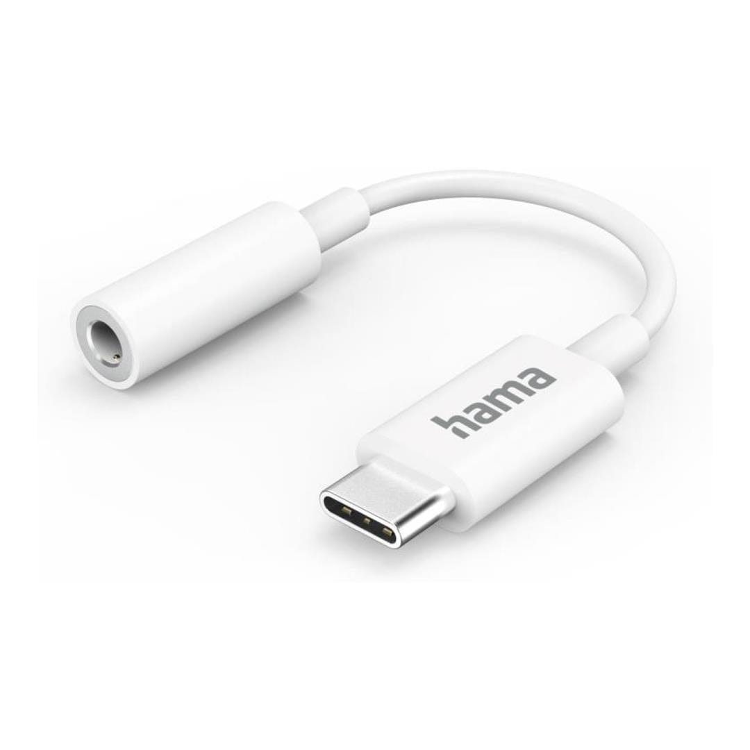 Hama Type-C to 3.5 mm Aux Female Socket Adapter White 201524 – FirstShop