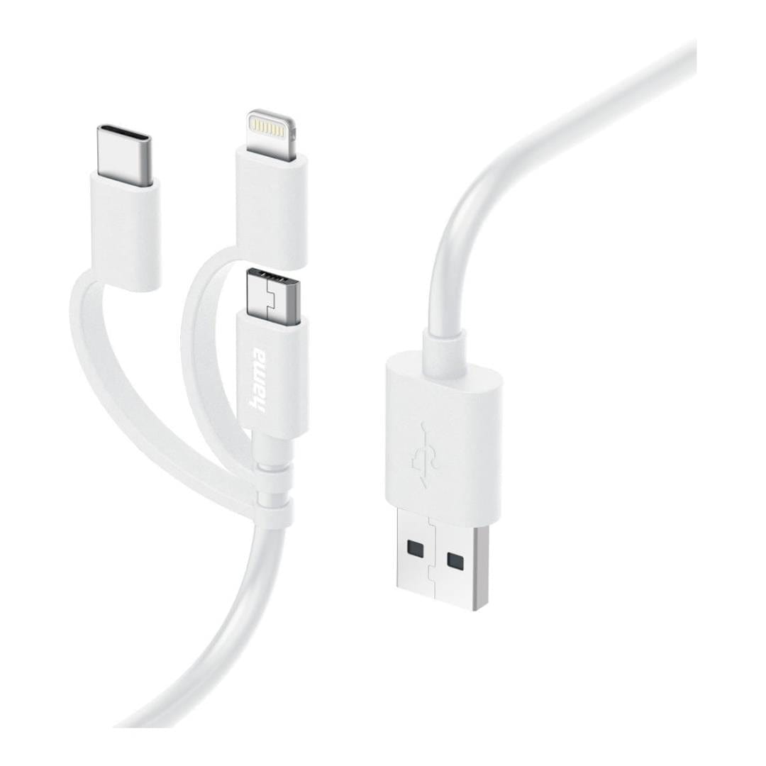 Hama 3-in-1 Multi Charging Cable White 201535 – FirstShop