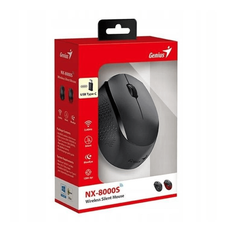 Genius NX-8000S Silent Wireless USB Type-C Mouse Black 31030035400 ...