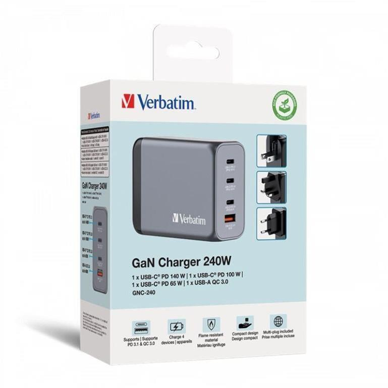 Verbatim 240W 4-in-1 GaN Wall Charger 32205 – FirstShop
