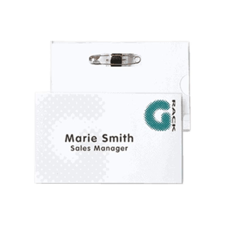 Fellowes Pin Badge 40 x 60mm Clear PVC 100-pack 53040