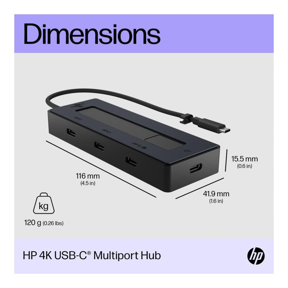 HP 4K USB-C Multiport Hub 6G843AA – FirstShop