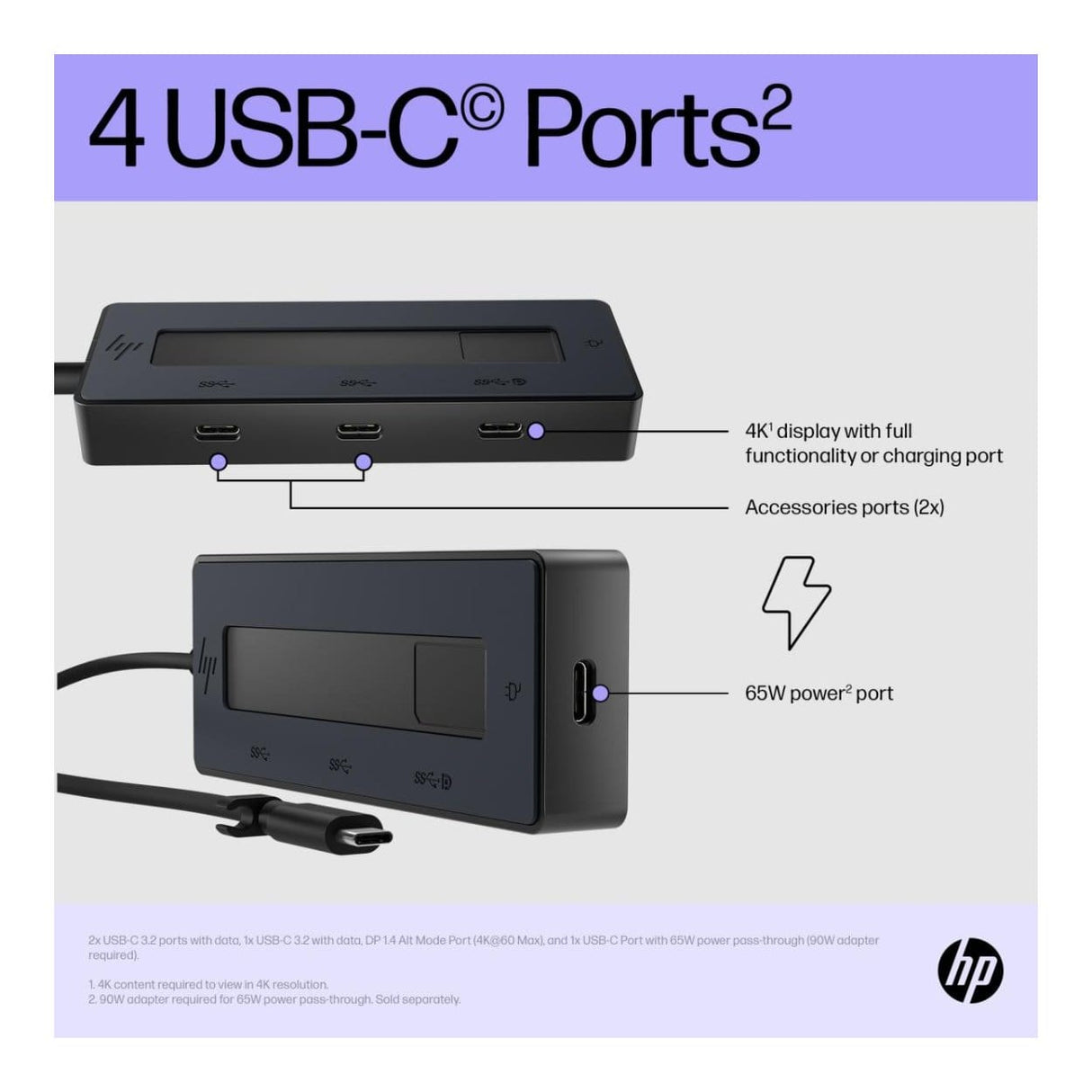 HP 4K USB-C Multiport Hub 6G843AA – FirstShop