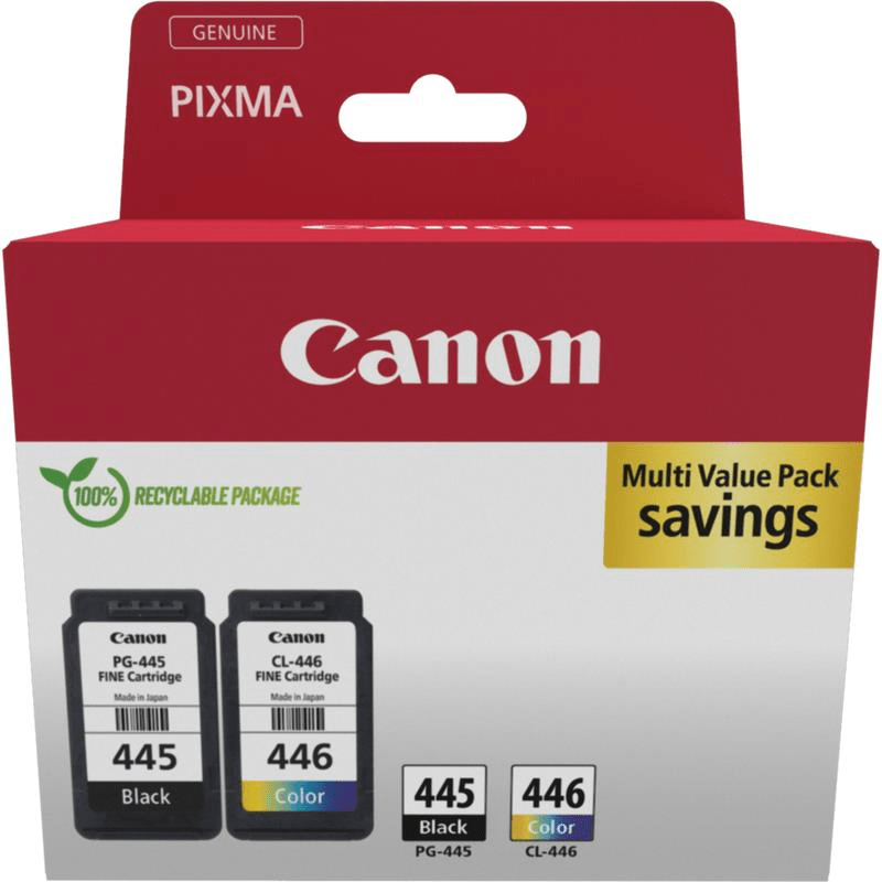 Canon PG-445 Black and CL-446 Colour Printer Ink Cartridge Original 82 ...