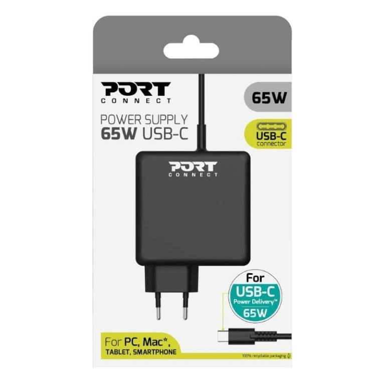 Port Designs 65W Type-C Universal Charger Adapter 900097B-EU – FirstShop