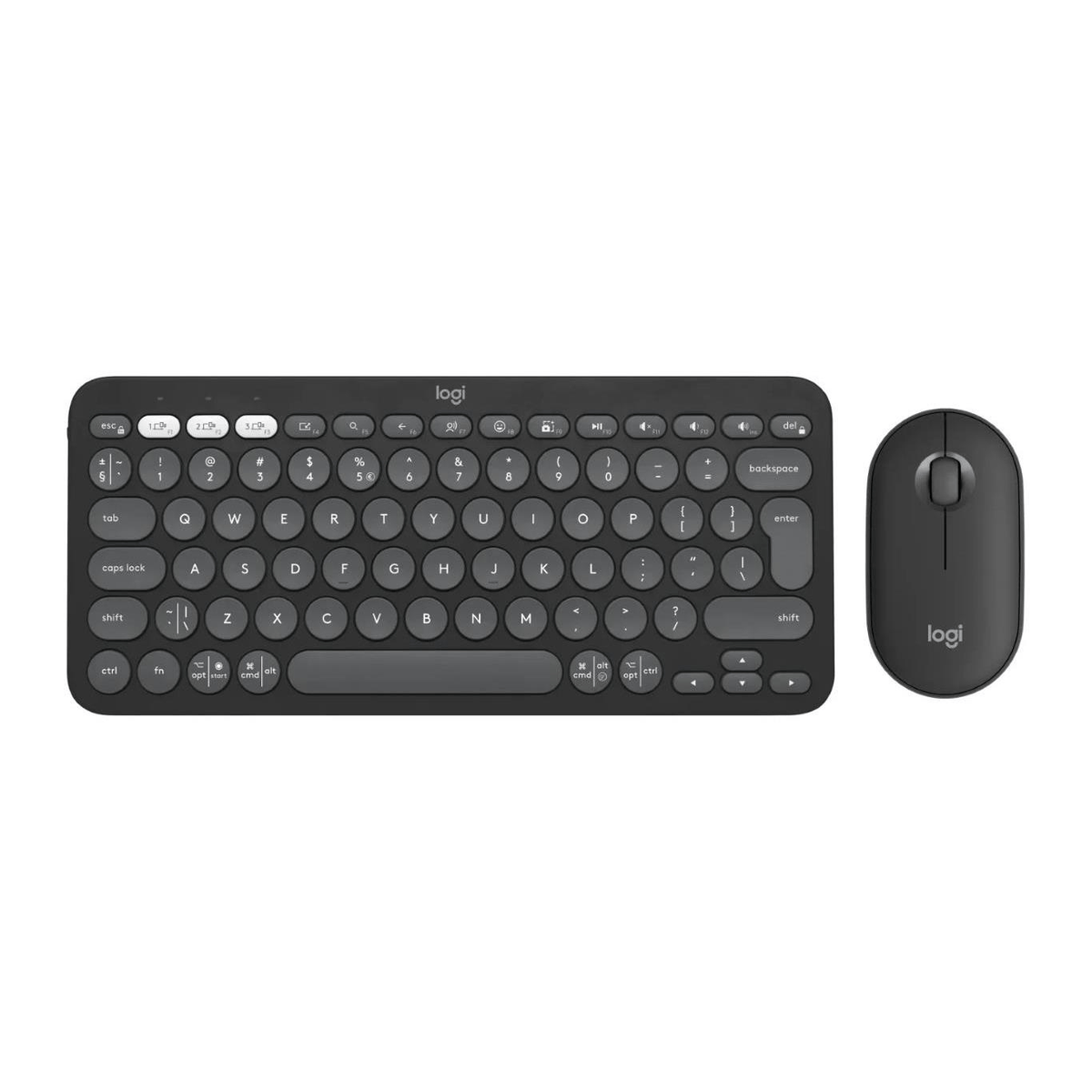 Logitech Pebble 2 Combo Wireless Keyboard and Mouse Graphite 920-01223 ...