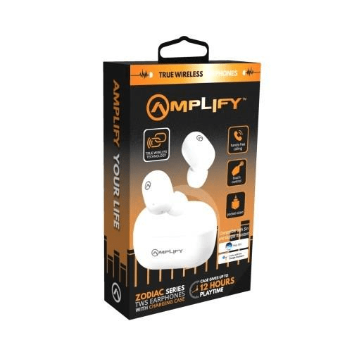 Amplify Zodiac Series TWS Earphones with Charging Case White AM-1124-W