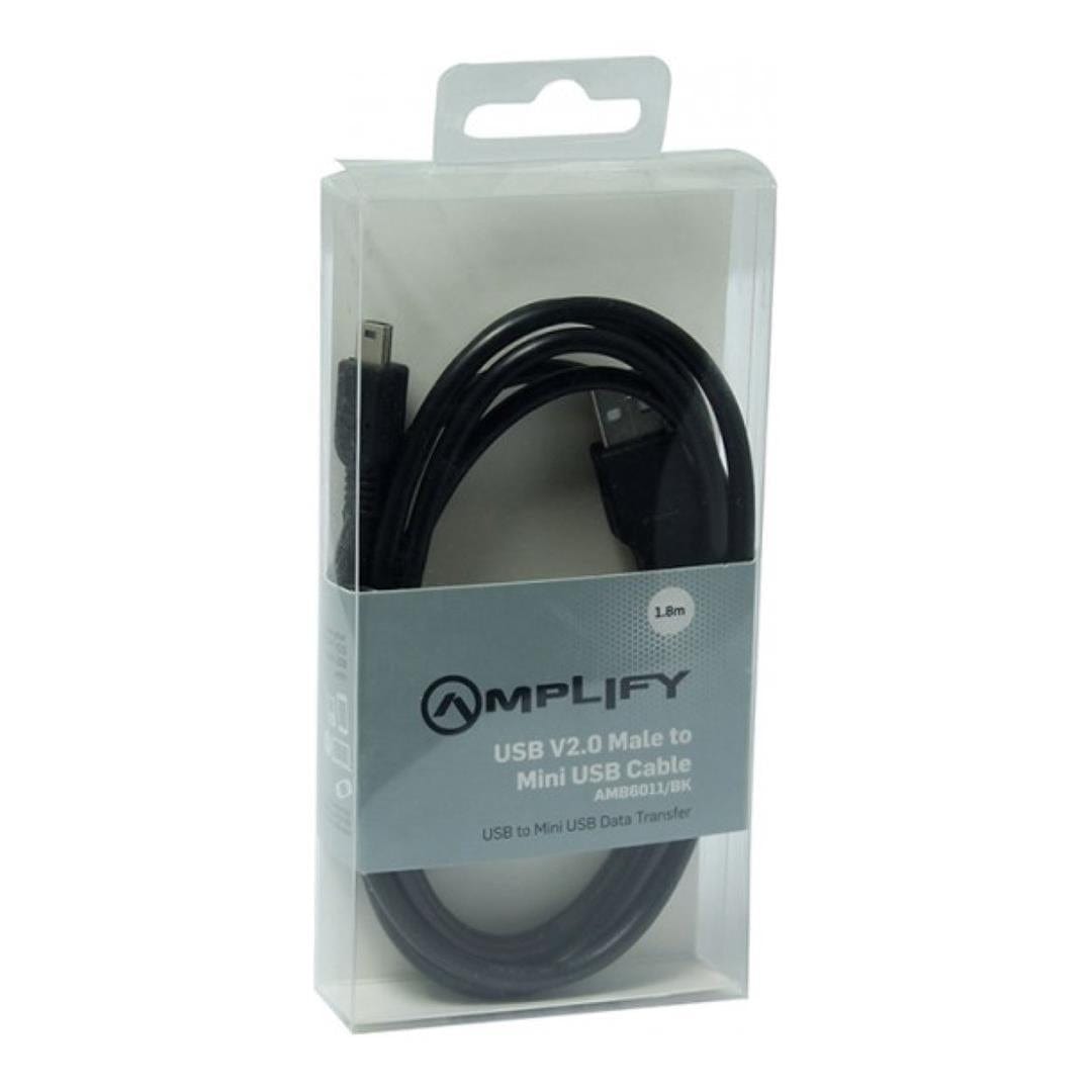 Amplify USB 2.0 Type-A to Mini USB Cable 1.8m AMP6011/BK – FirstShop