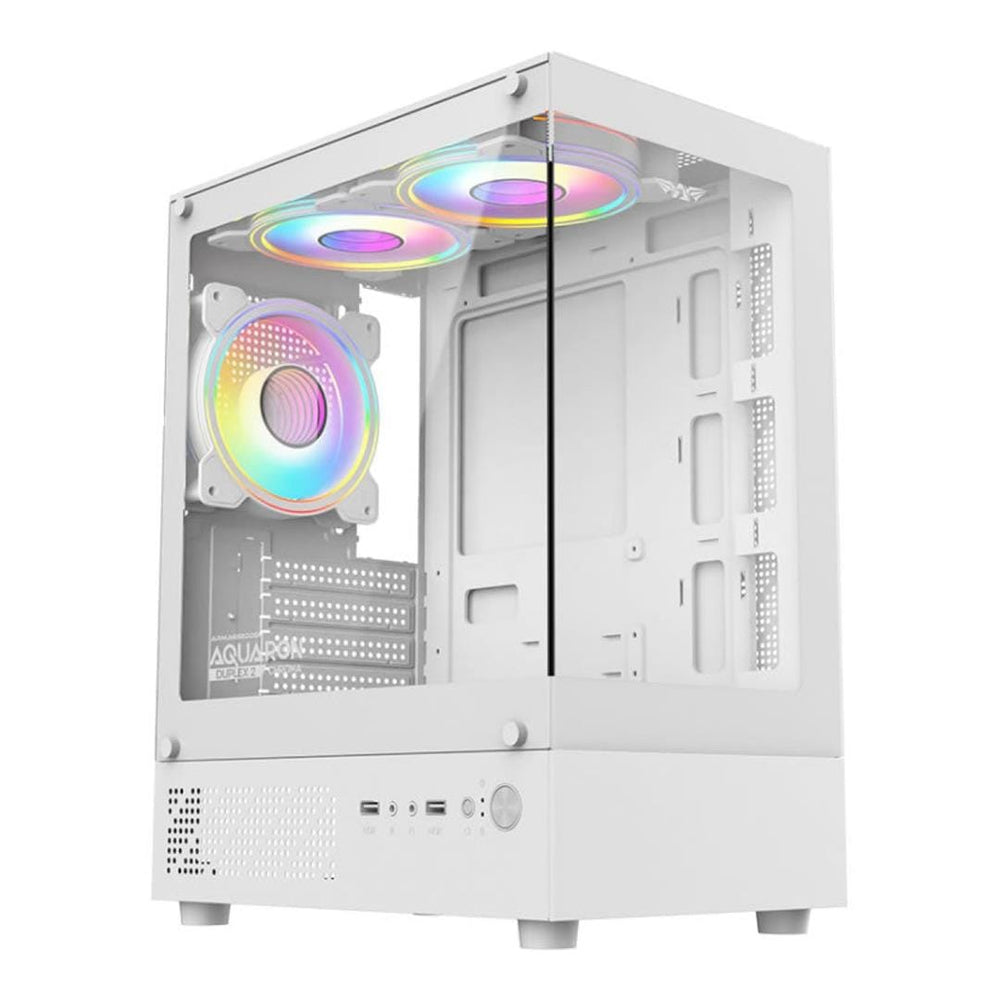 Armaggeddon Aquaron Duplex 2 Chroma Micro-ATX Gaming PC Case White AQU ...