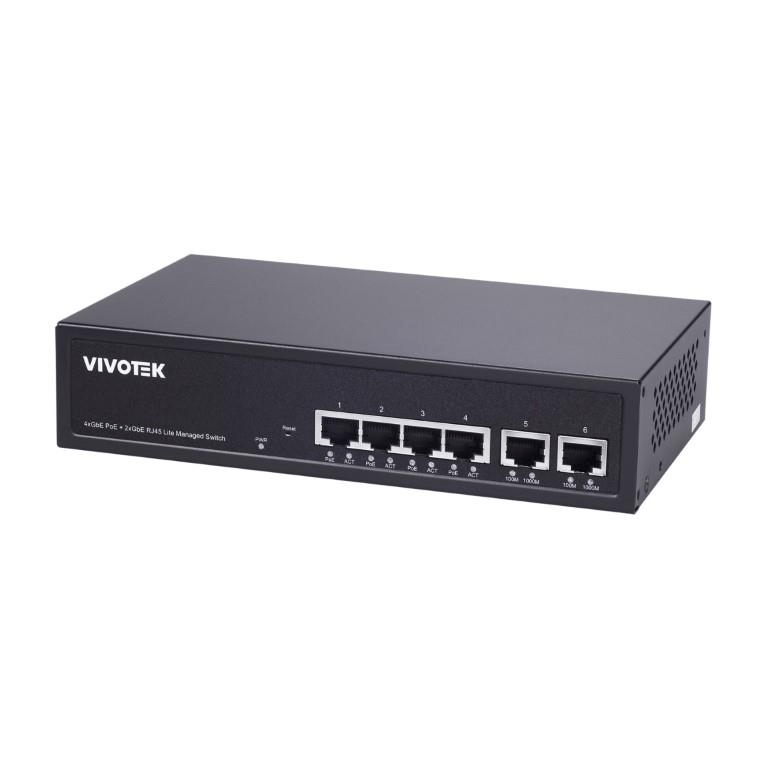 Vivotek 4-port GbE PoE Lite Managed Switch with 2x GbE ports AW-GEL-06