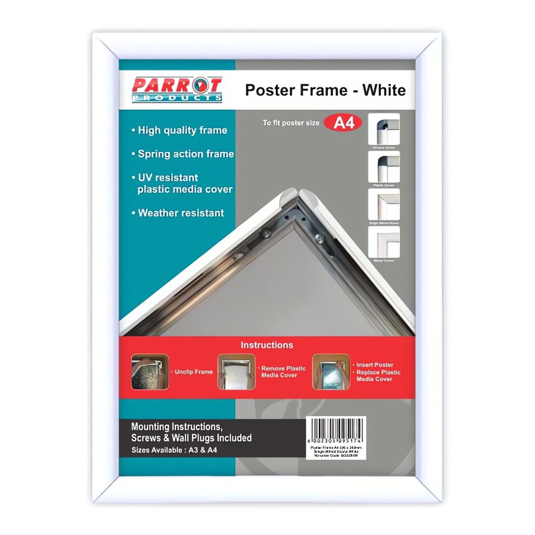 Parrot A4 330x240mm Poster Frame Single Mitred Econo White BG3204W ...