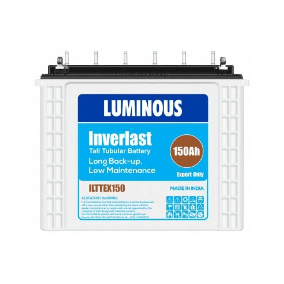 Luminous Inverlast 12V 150Ah Tall Tubular Inverter Battery BIT12V-150A ...