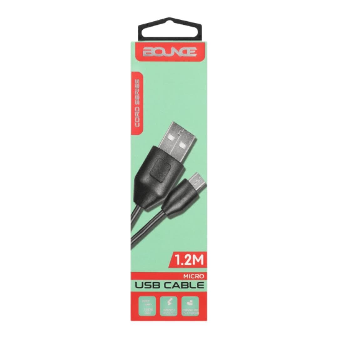 Bounce 1.2m USB-A to Micro USB Cable Black BO-20001-BK(V1) – FirstShop