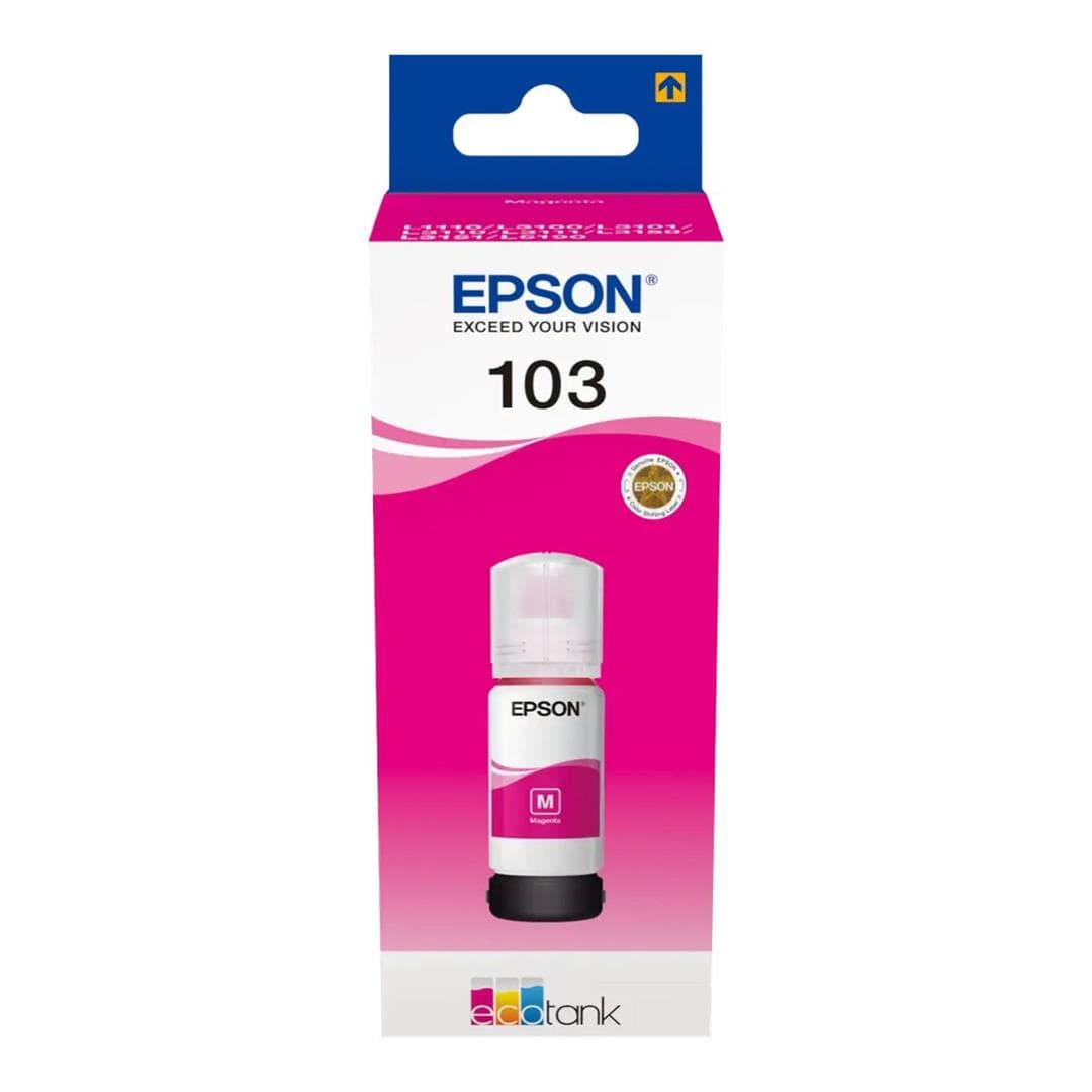 Epson 103 Ink Bottle Magenta EcoTank Original 65ml Single-pack T00S34A ...