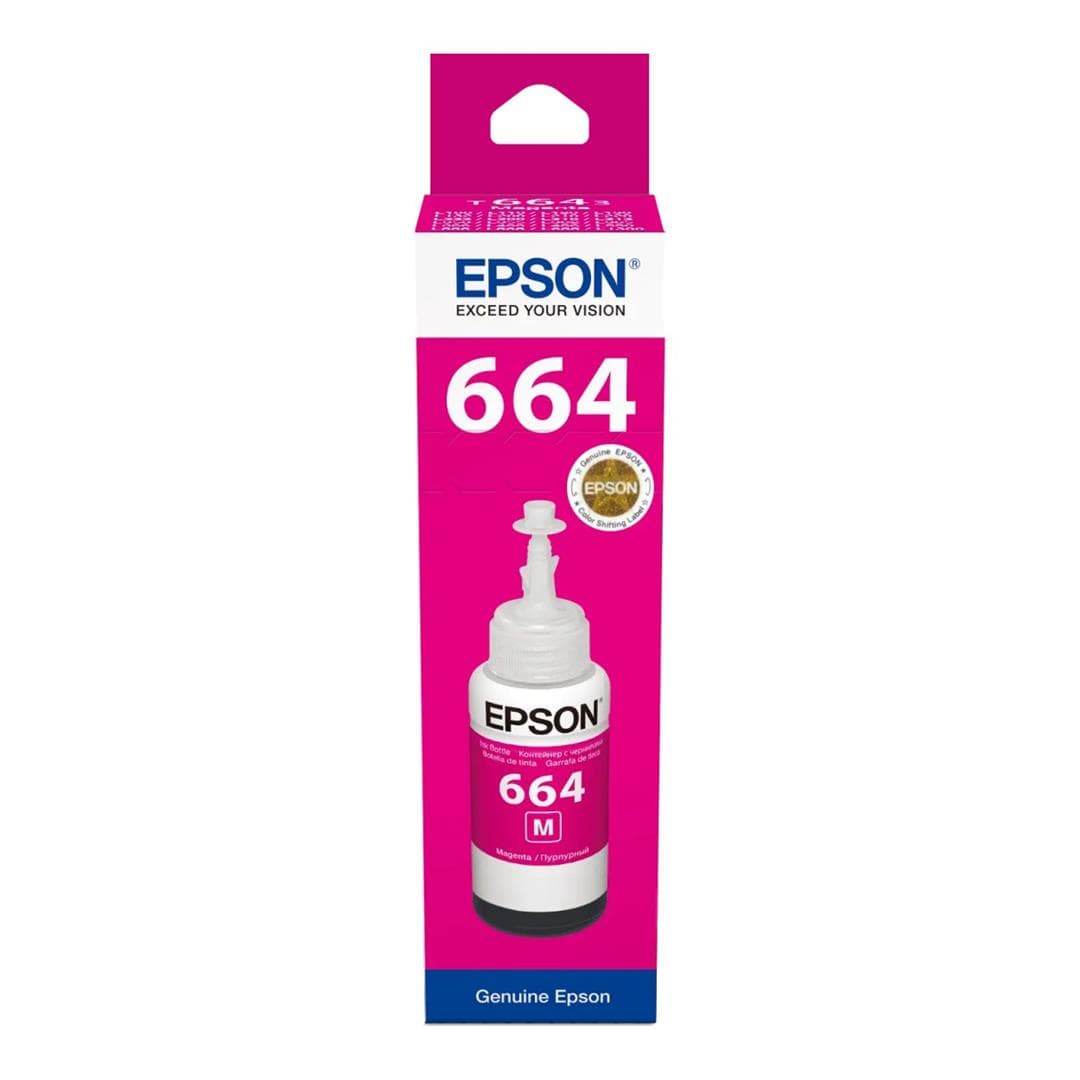 Epson T6643 Bottle 70-ml Magenta Printer Ink Cartridge Original ...