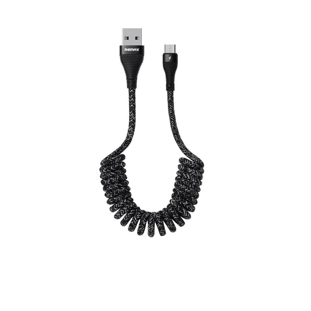 Remax RC-139M 24-40cm Coiled USB to Micro USB Cable Black CAB-USB-MIC-