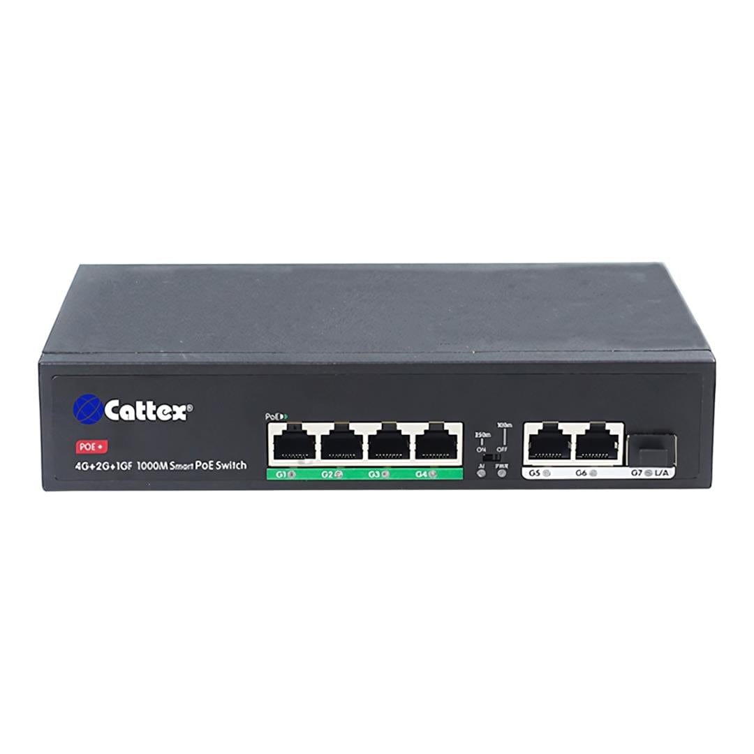 Cattex 7-port Full Gigabit PoE Fiber Switch CTX0004PFD – FirstShop