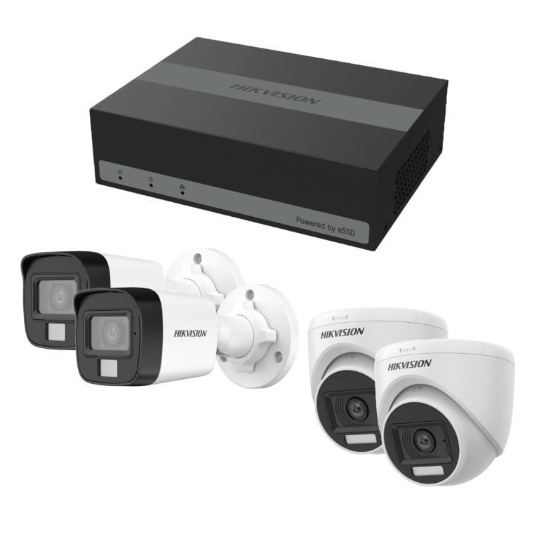 Hikvision 4-ch 330GB eSSD eDVR with 2x Dome and 2x Bullet Camera Kit D