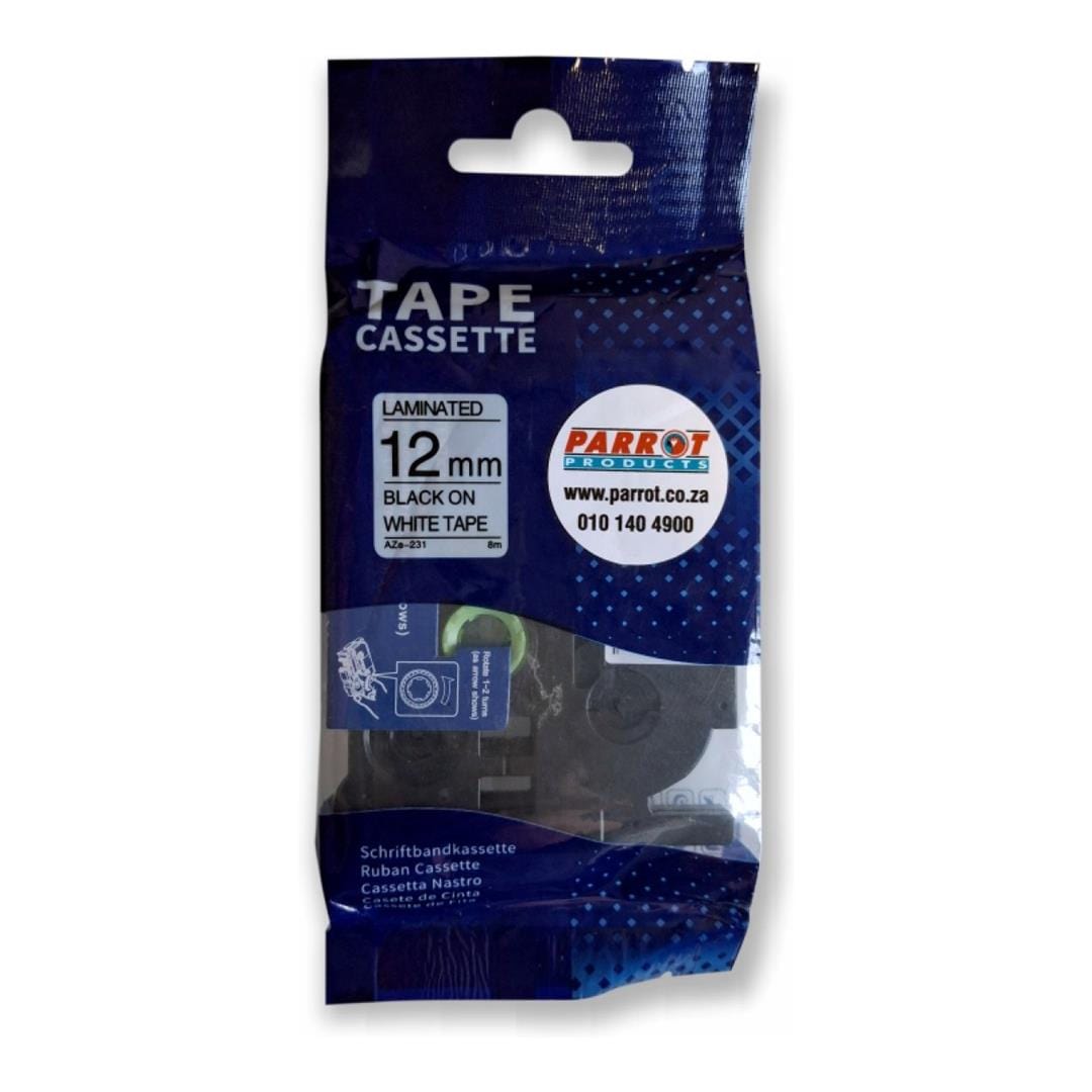 Parrot E1000pro Label Tape - Black on White E1000PRO-BW – FirstShop
