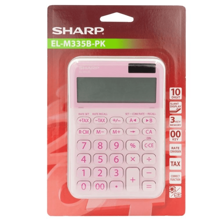 Sharp EL-M335B-PK 10-digit Desk Calculator Pink – FirstShop