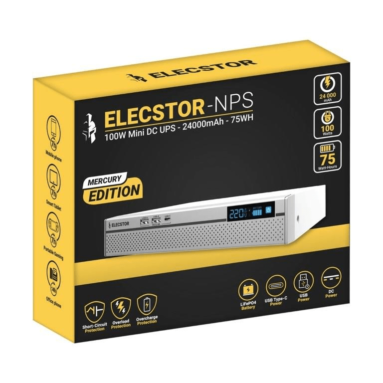 TITAN Elecstor NPS8012M 100W 24000mAh 75WH Mini DC UPS White ELE-NPS80 ...