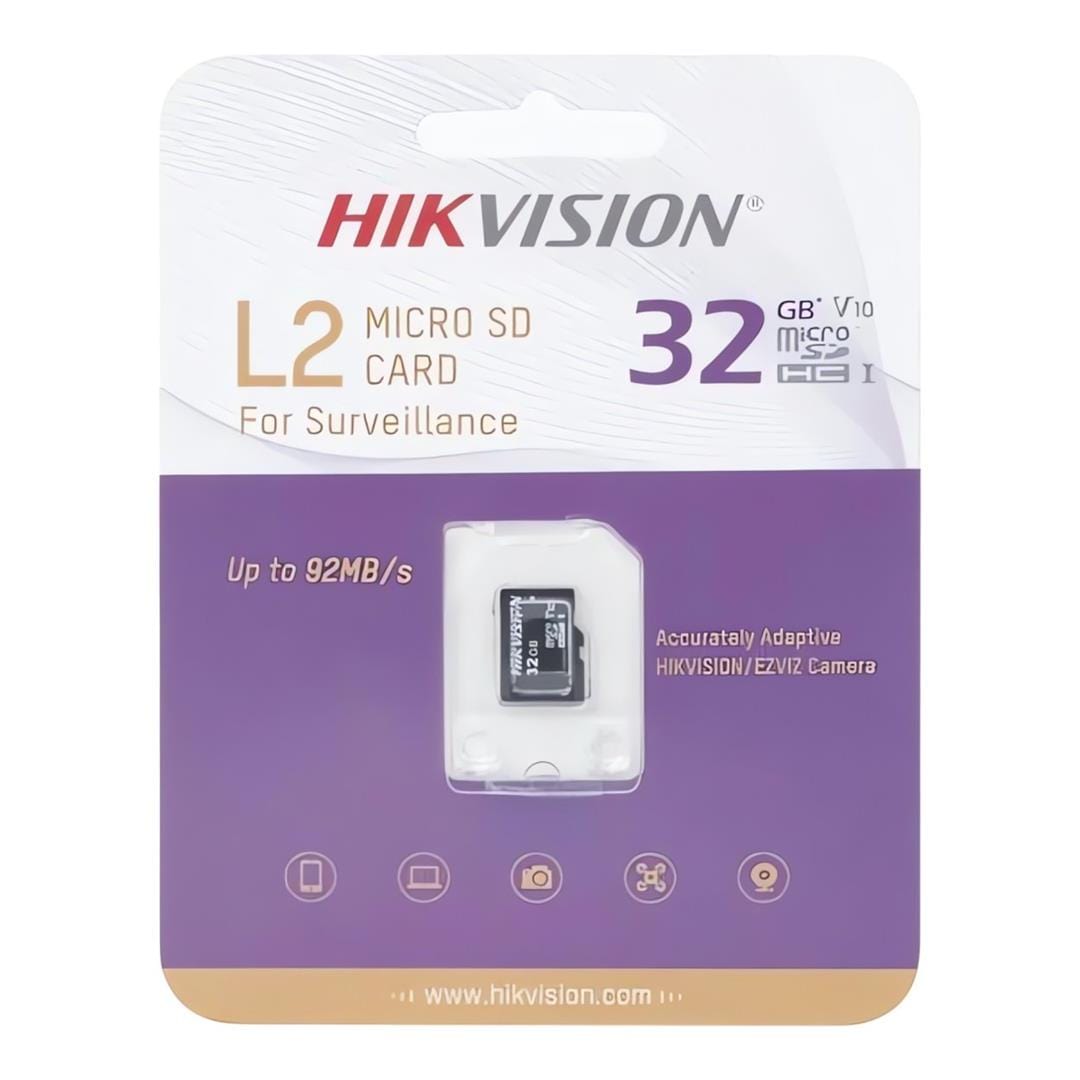 Hikvision L2 V10 32GB Video Surveillance Class 10 MicroSD (TF) Card HS ...