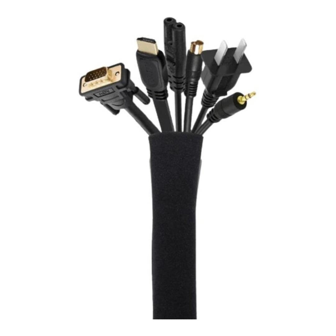 Tuff-Luv Flexible 19-20-inch Cable Management Sleeve Organizer - Black ...