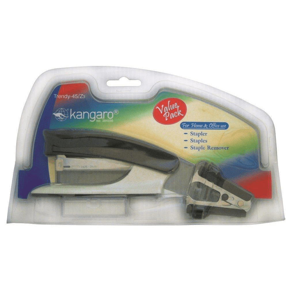Kangaro Trendy Value Pack 45M/Z3 Clam Shell Stapler Set KAN/CS/45MZ3 ...