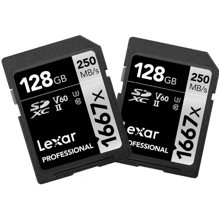 Lexar SD Professional 128GB 1667x SDXC Memory Card 2-pack LXSD1667P128 ...