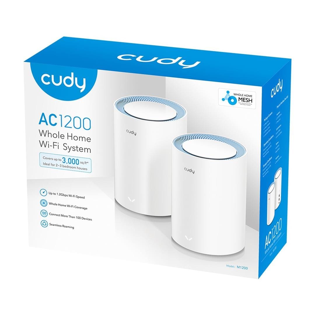 Cudy M1200(2-pack) AC1200 Dual-Band Whole Home Mesh Wi-Fi 5 System ...