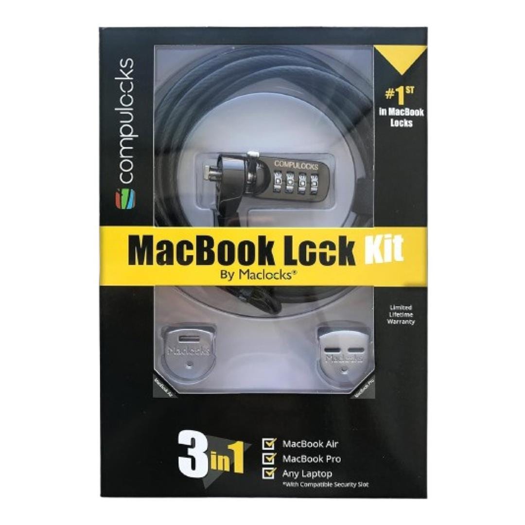 MacLocks Ledge 3-in-1 Security Combination Lock Kit MBPLDGCLKIT – FirstShop