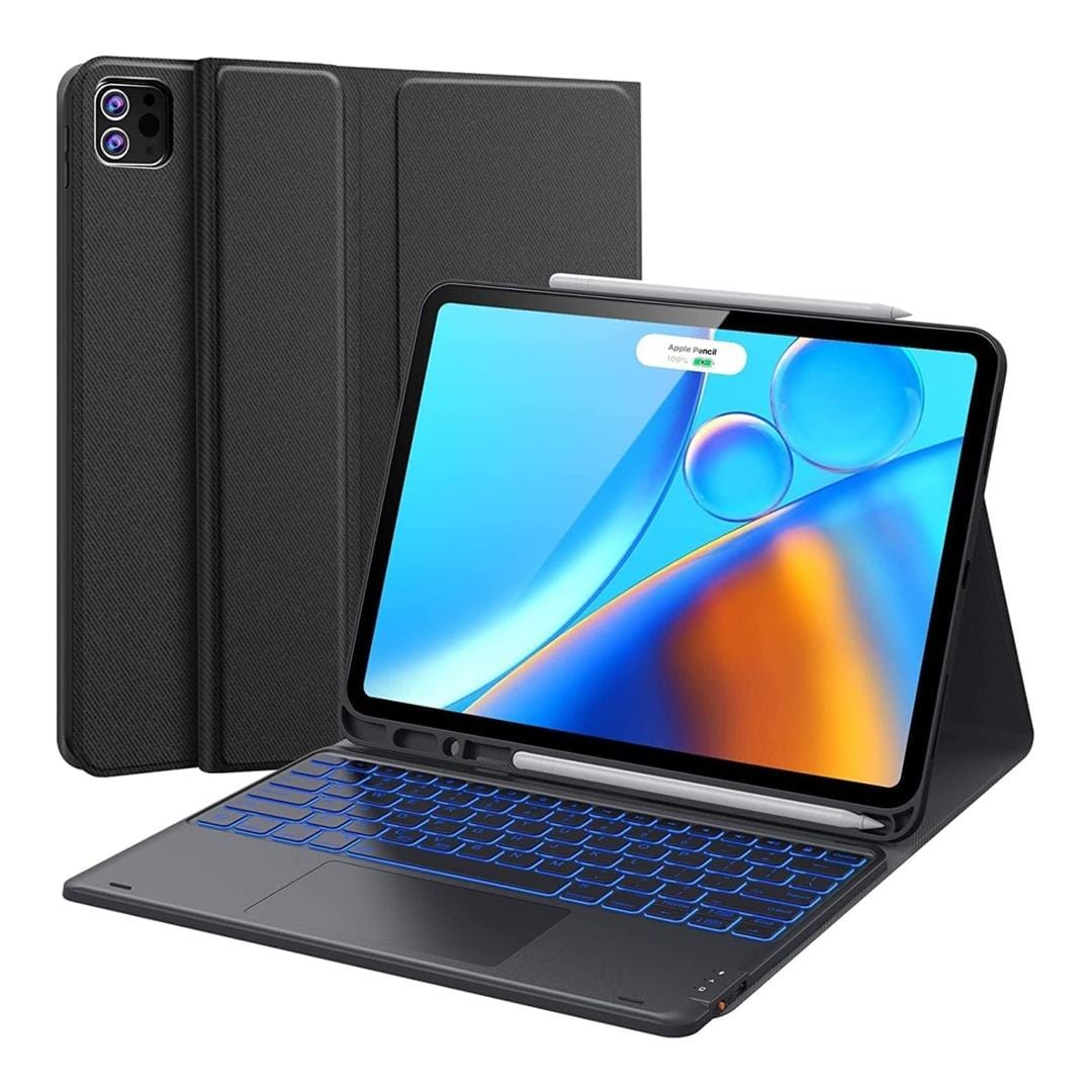 Tuff-Luv Bluetooth Keyboard with Pen Holder & Trackpad for Apple iPad ...