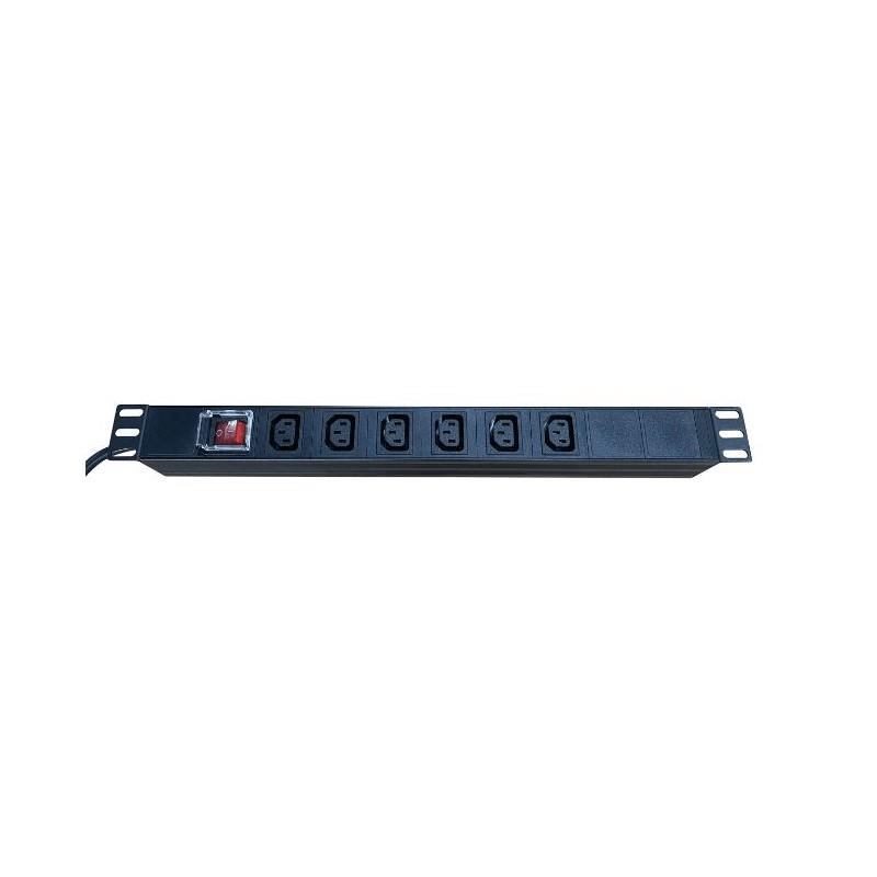 PDU 19" 1U 6 Way 10A IEC Outlet With On/Off Switch PDU10-IEC