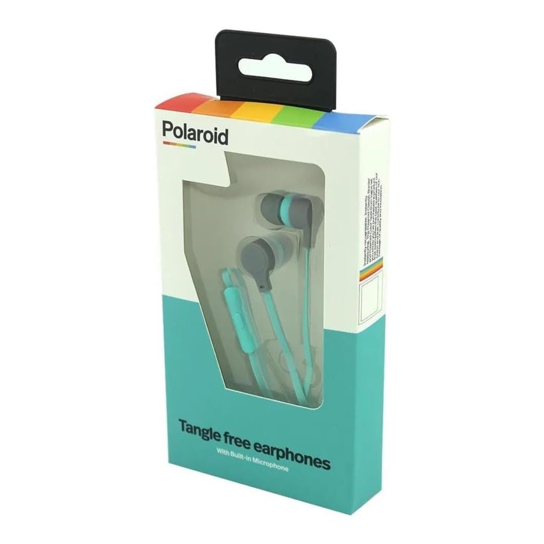 Polaroid PEP219TG Tangle Free Wired Earbuds Turquoise – FirstShop