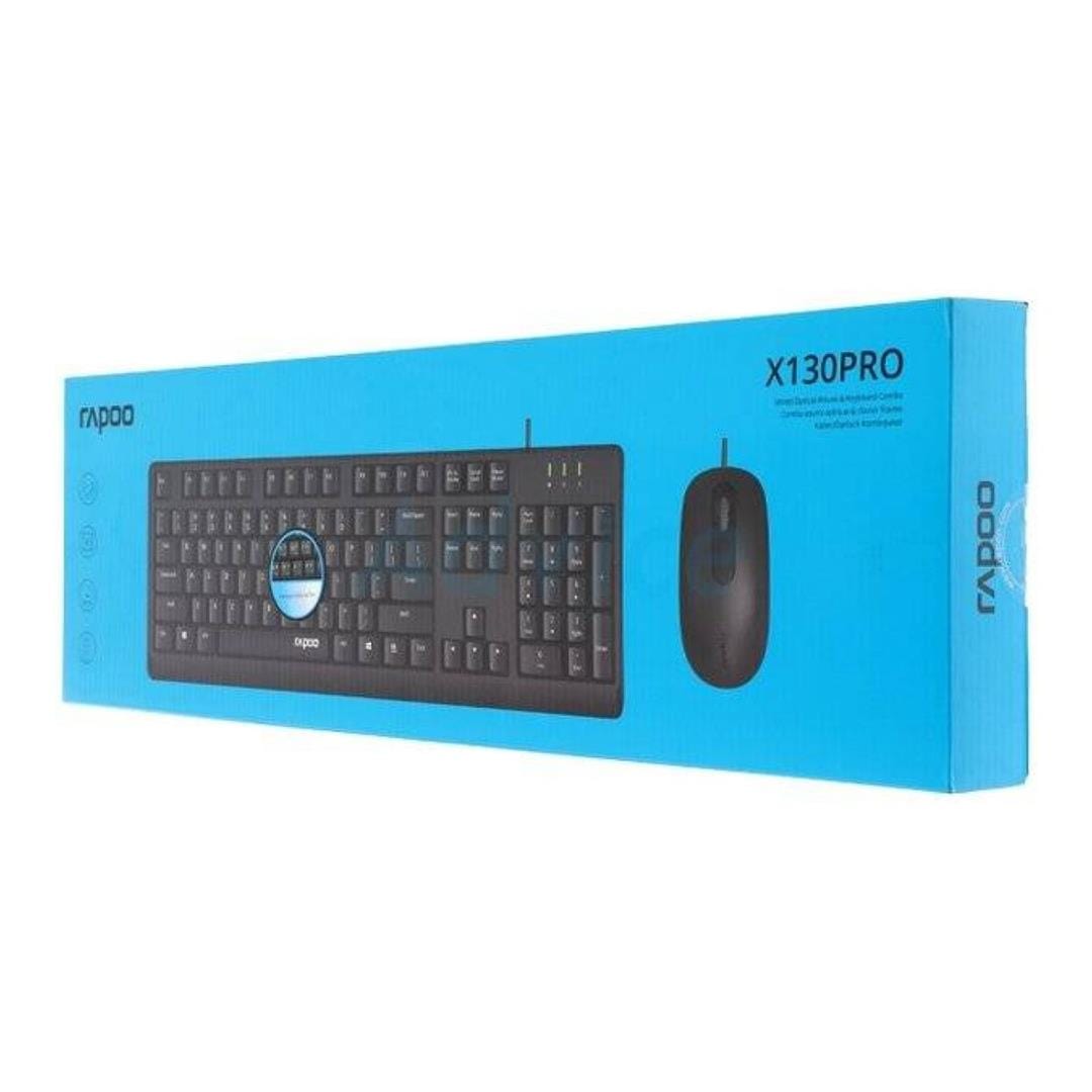 Rapoo X130PRO USB Wired Optical Keyboard and Mouse Combo Black – FirstShop