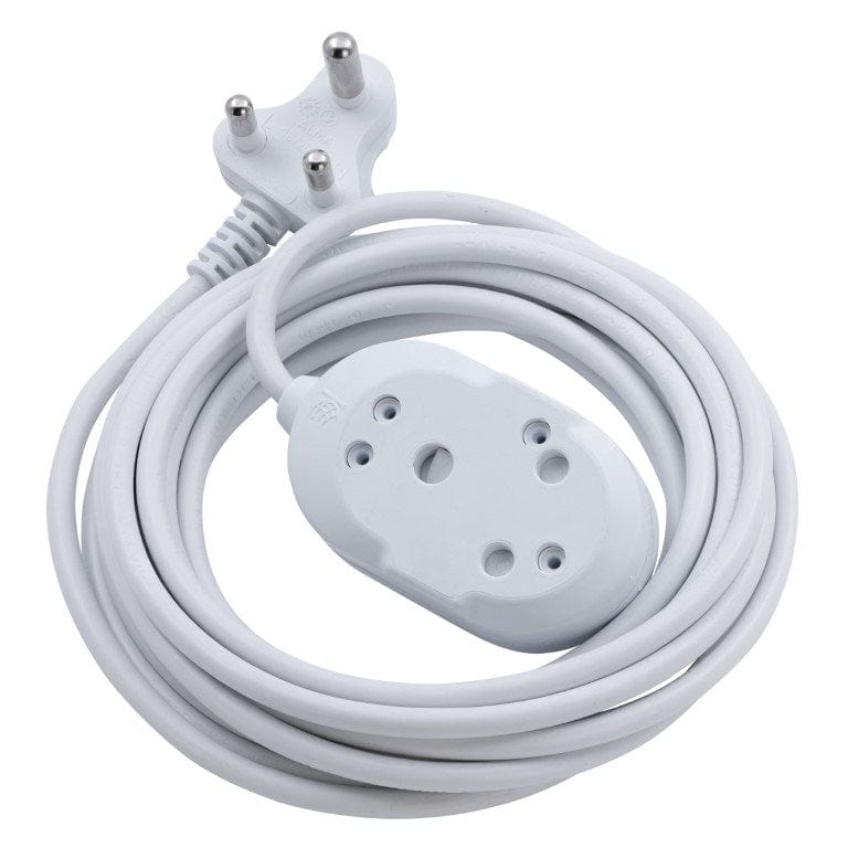 Switched Basics 5m Heavy Duty BTB Extention Cable 2 x 16A Socket - Whi ...