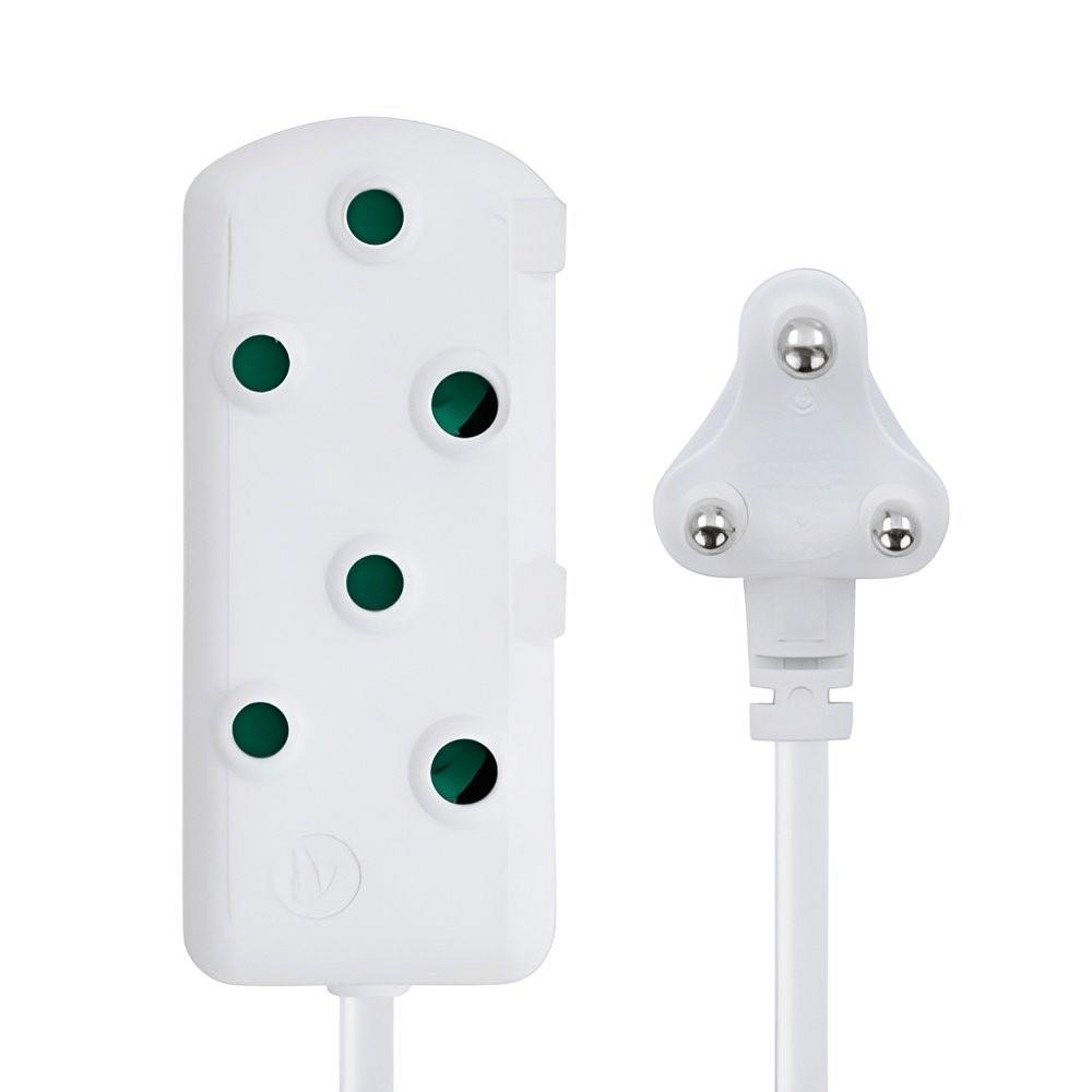 Switched Basics 5m Heavy Duty SBS Extension Cable 2 x 16A Socket - Whi