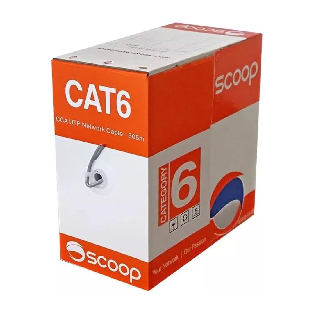Scoop CAT6 CCA UTP Box Cable 305m Grey UTP-6305C – FirstShop