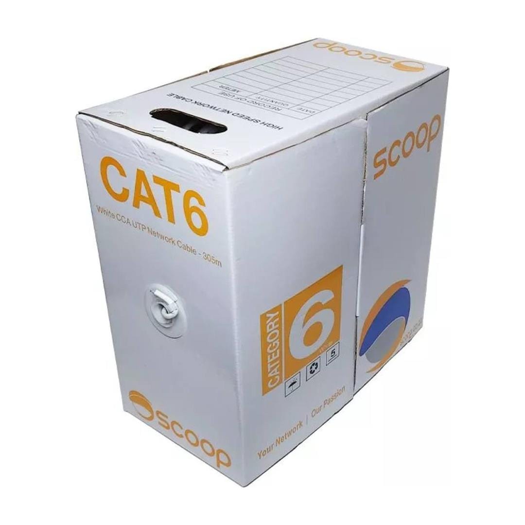 Scoop CAT6 CCA UTP Box Cable 305m White UTP-6305CW – FirstShop