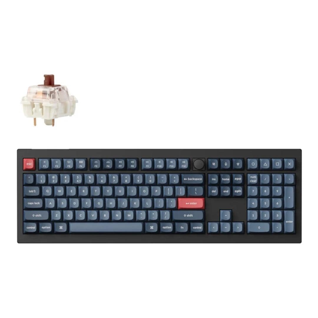 Keychron V6 Max Wireless Custom Keyboard Dark Blue with Brown Switch V ...