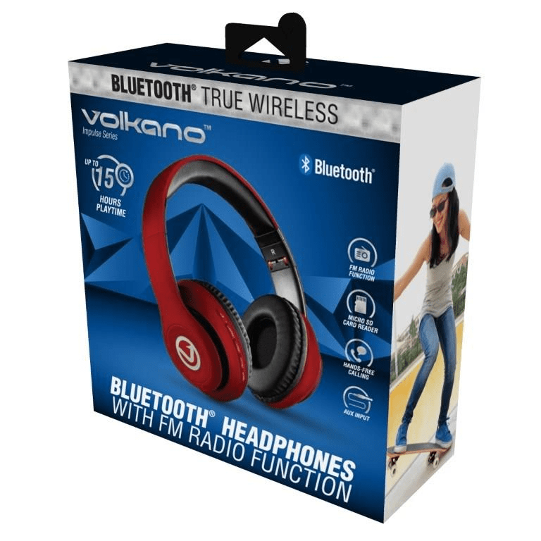 Volkano Impulse Series Bluetooth Headphones Red VB-VH101-RD – FirstShop
