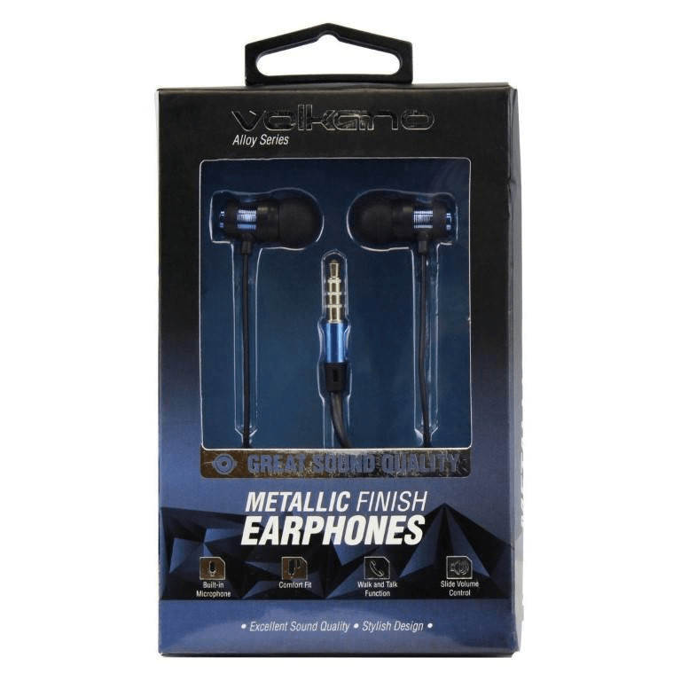Volkano Alloy Series Metal Earphones Blue VK-1007-BL(V1) – FirstShop