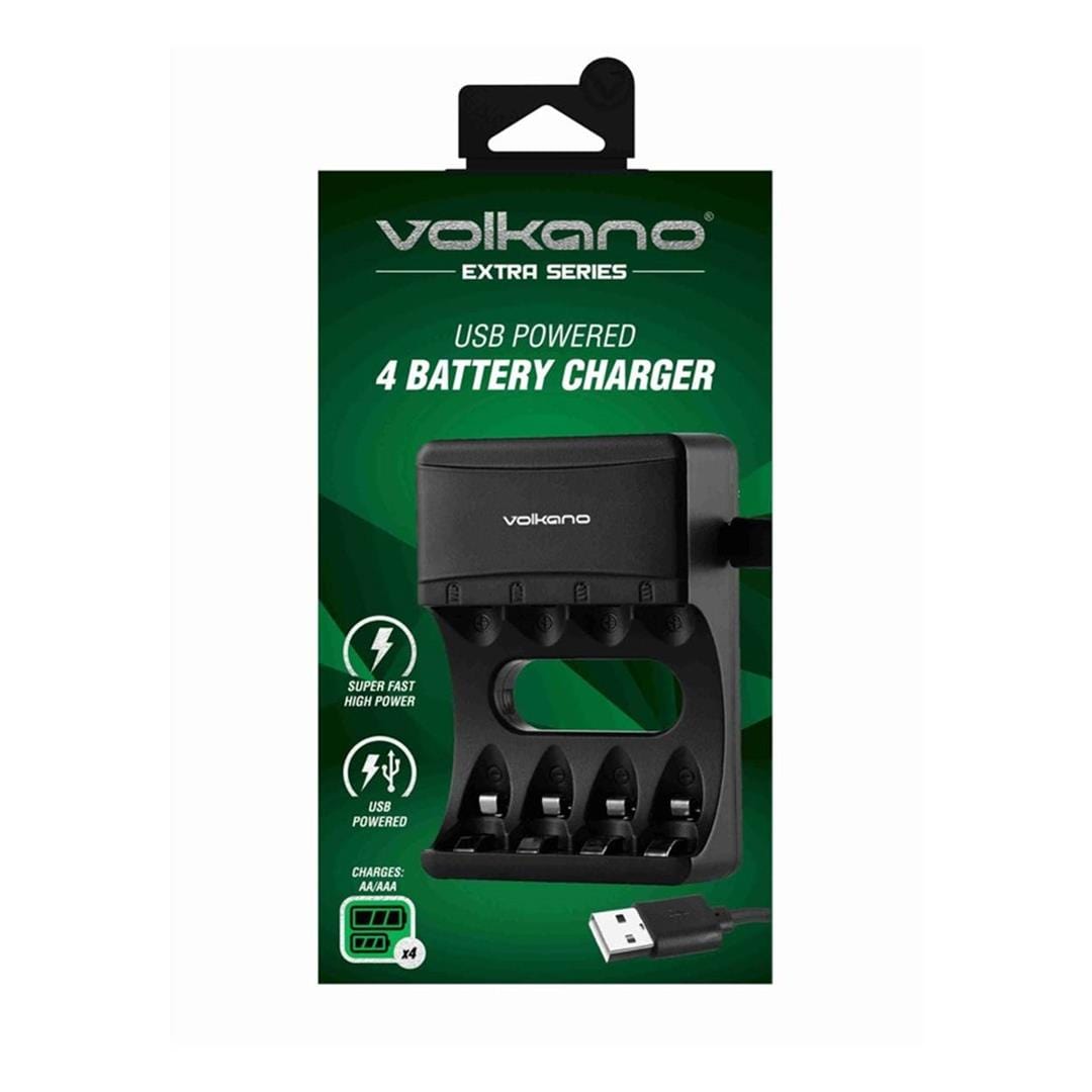 Volkano Extra Series 4-slot AA and AAA Battery Charger VK-8104-BK ...
